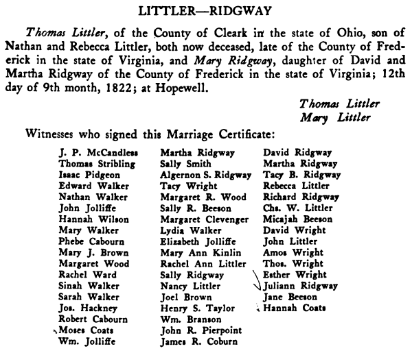 Mary Ridgeway Record